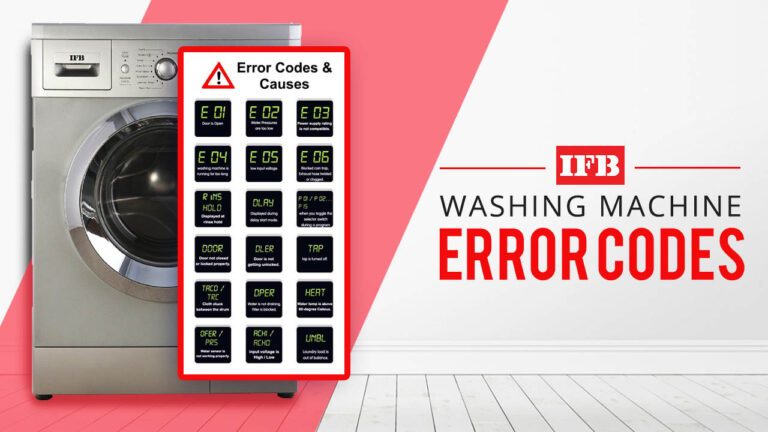 IFB Washing Machine Error Codes List & Solution